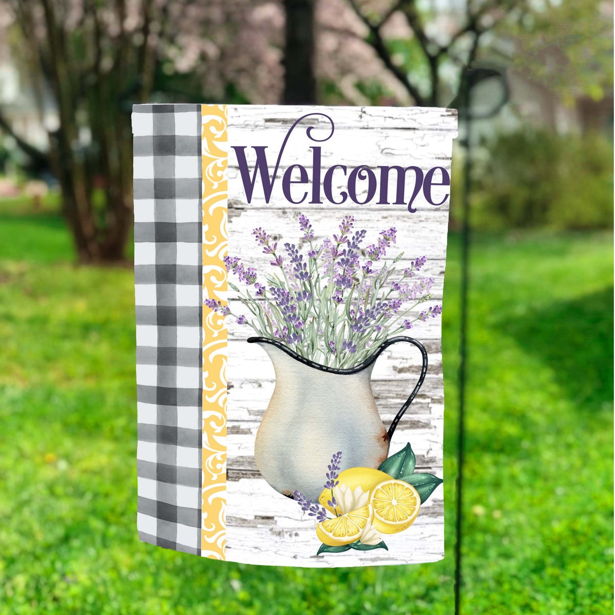 Lavender Welcome Garden Flag 12x18 inch – Cotton and Crate